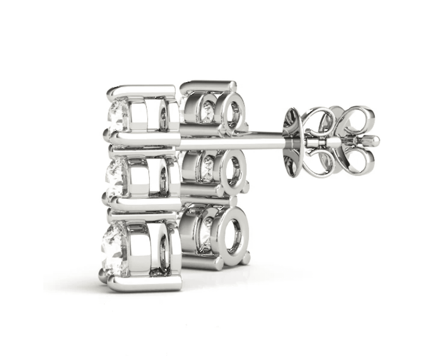 Triple Stack Diamond Studs | CDI DIAMOND